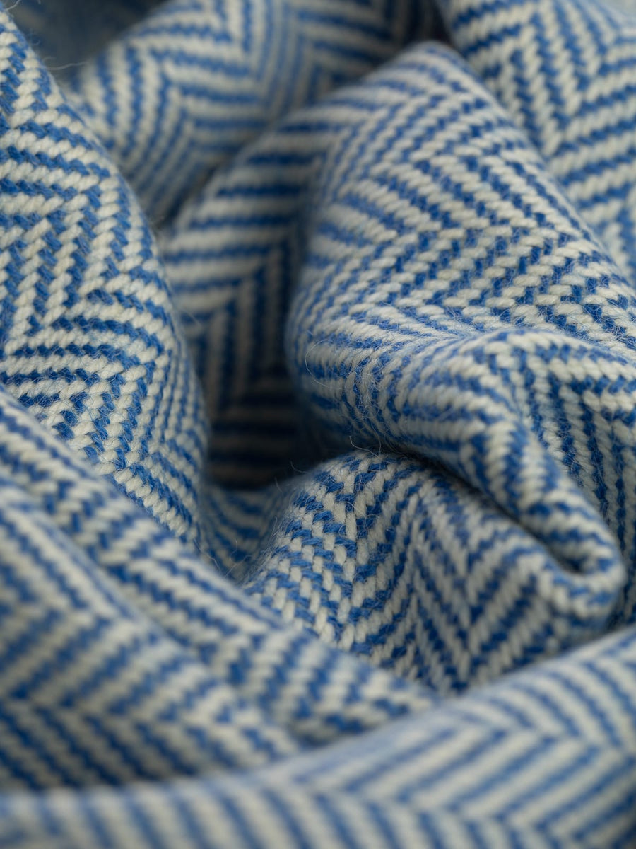 Luxury Yorkshire Herringbone Tweed - Wild Cornflower (Perfectly Imperf ...