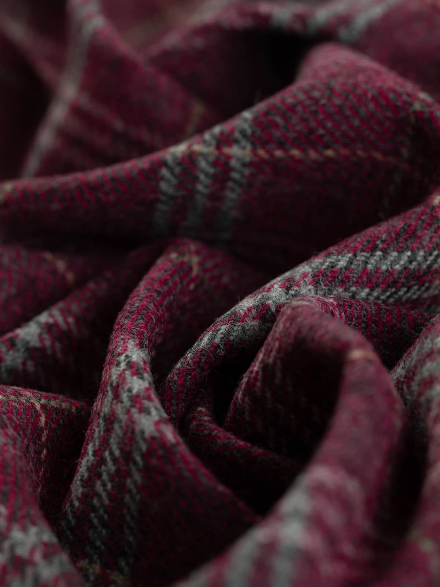 Classic Yorkshire Tweed Check - Autumn Raspberry Twill – Fabworks Online