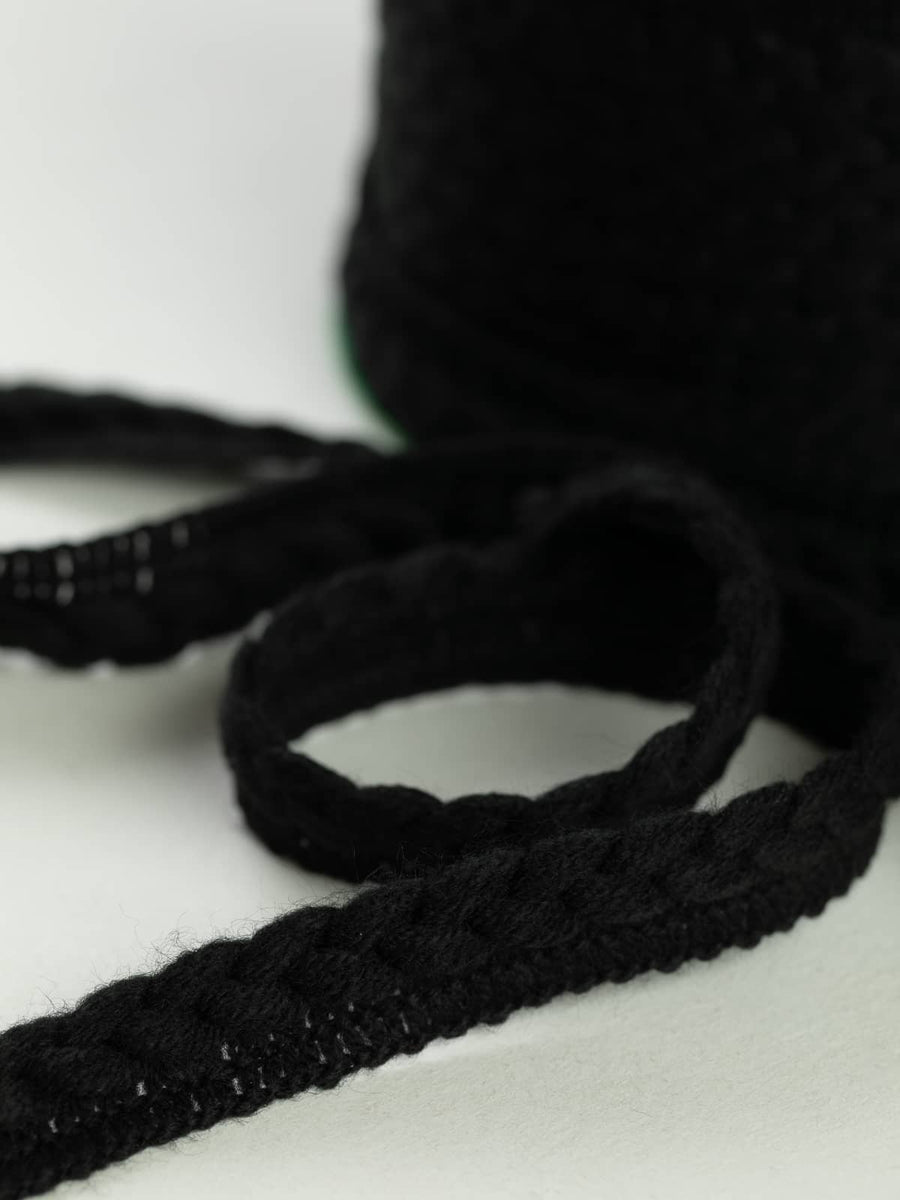 Black Single Flange Wool Plait Trim – Fabworks Online