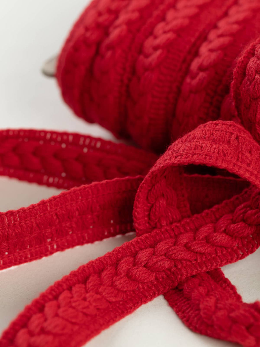 Red Double Flange Wool Plait Trim – Fabworks Online