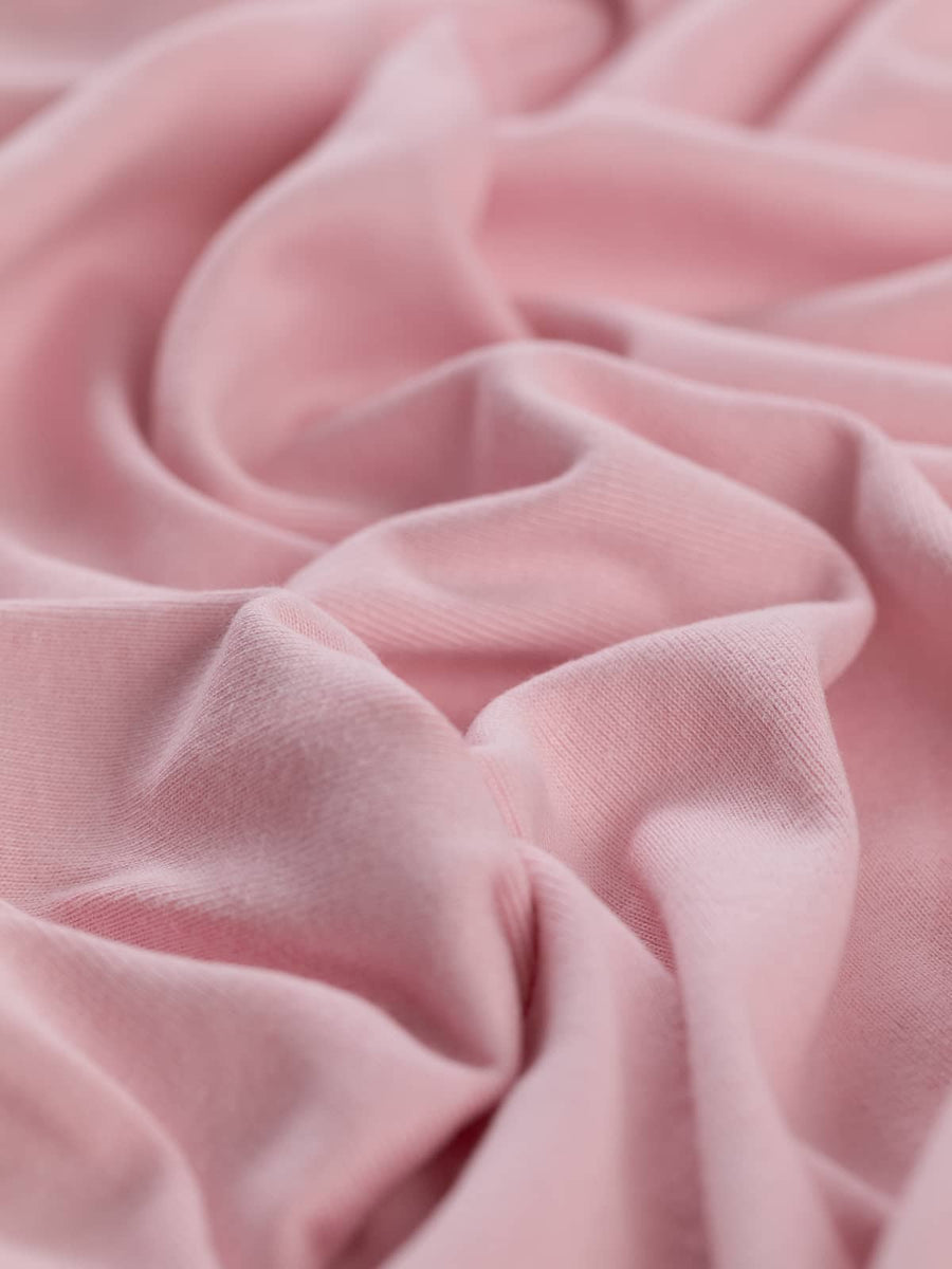 Soft Cotton Interlock Double Jersey - Pink Blancmange – Fabworks Online