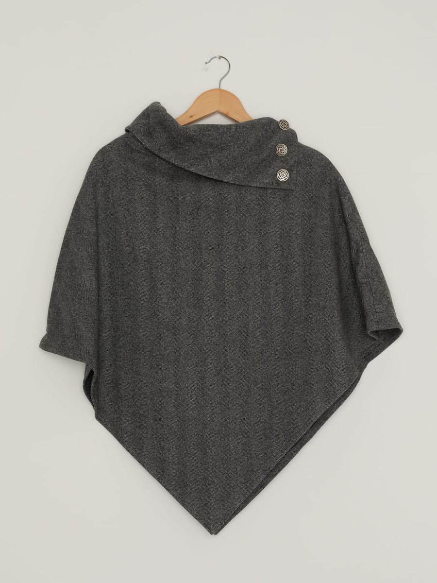 100% Lambswool Poncho - Slateside Valley Herringbone – Fabworks Online