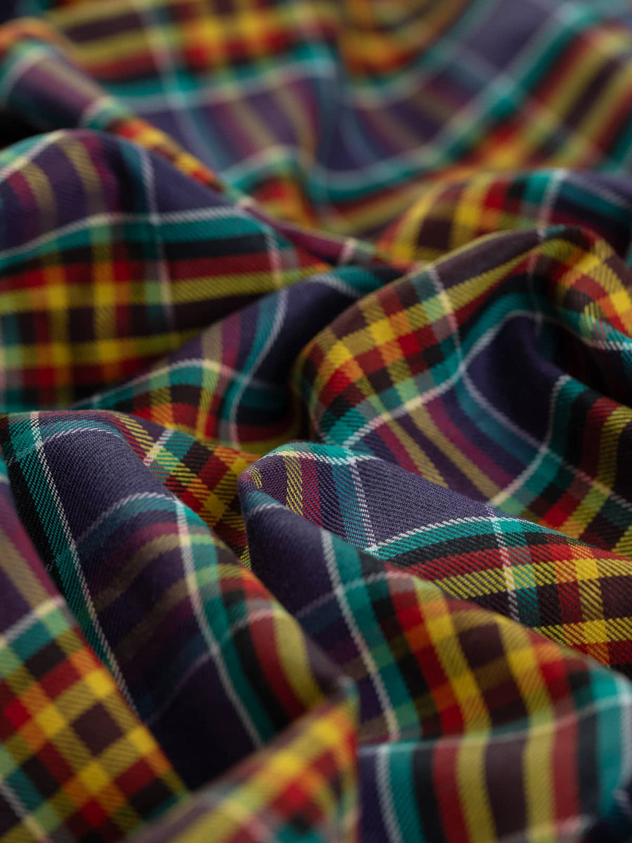 Madras Style 100% Cotton Twill - Tortoiseshell & Buddleia – Fabworks Online