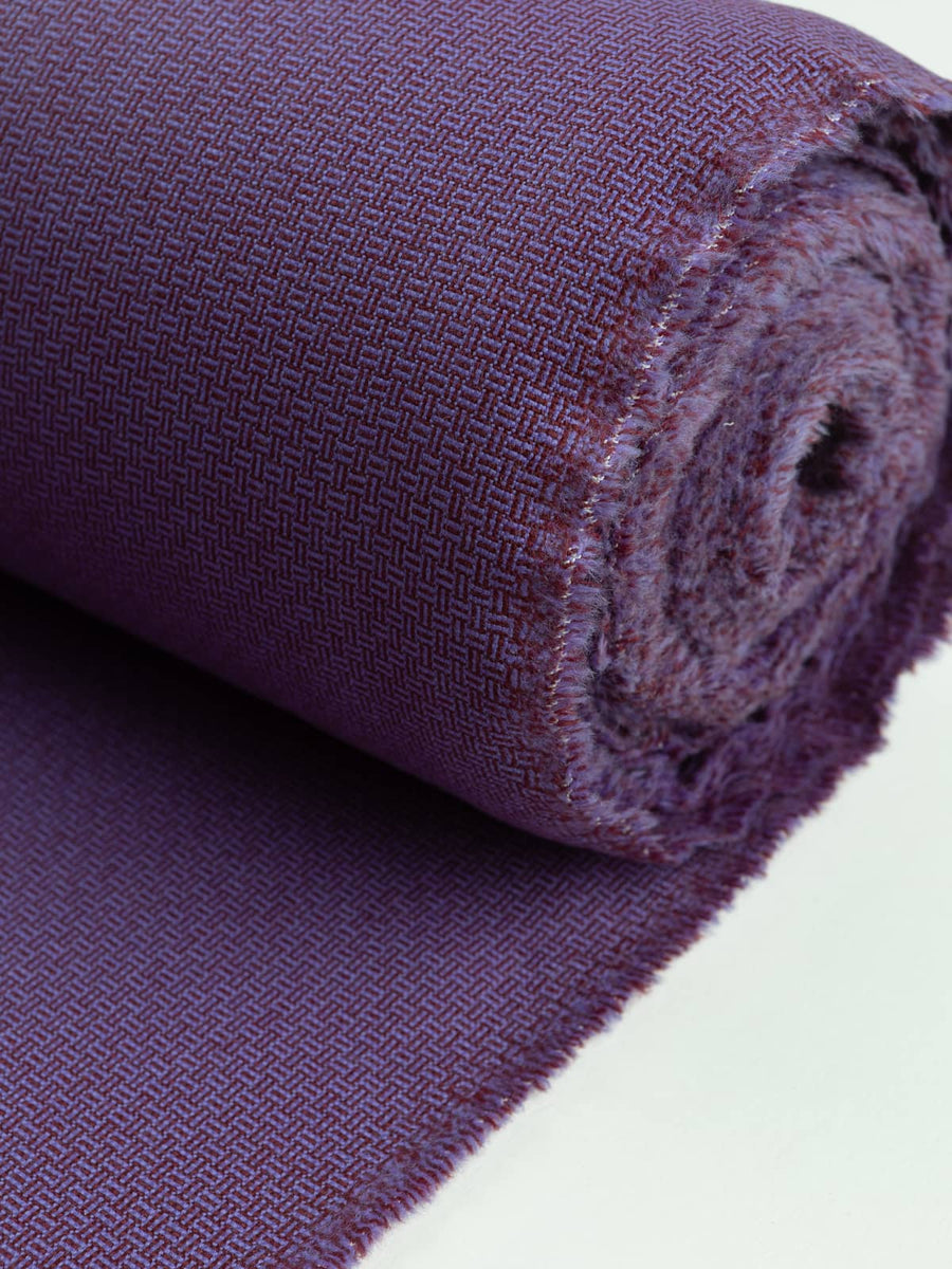 Parquetry Wool Basket Weave - Purple Berries – Fabworks Online