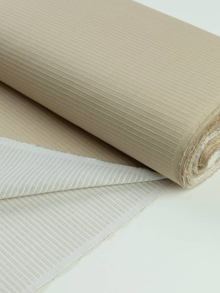 Linen & Cotton Leno Stripe - Parchment Beige – Fabworks Online