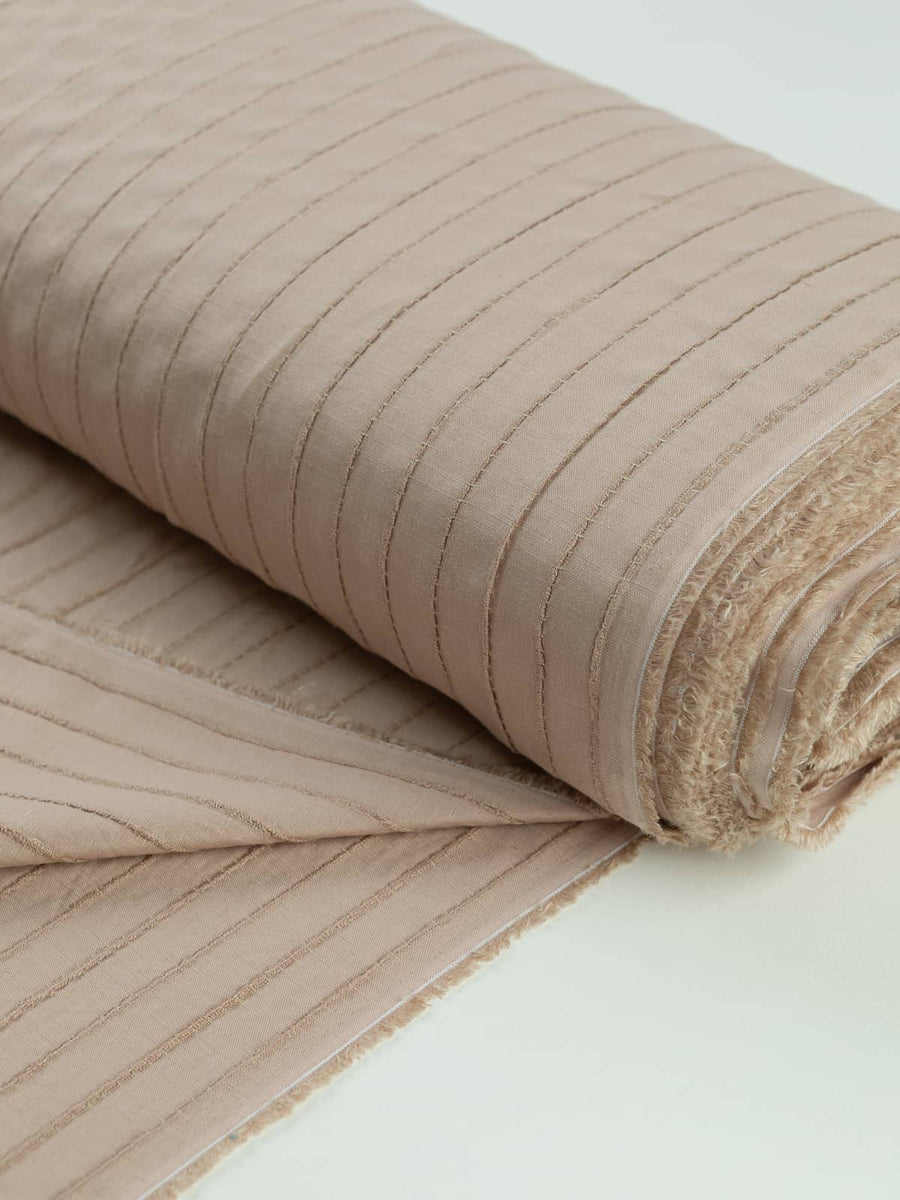 Linen & Cotton Leno Stripe - Boho Beige – Fabworks Online