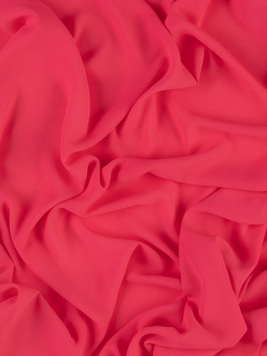 Polyester Crepe de Chine - Pink Geranium – Fabworks Online