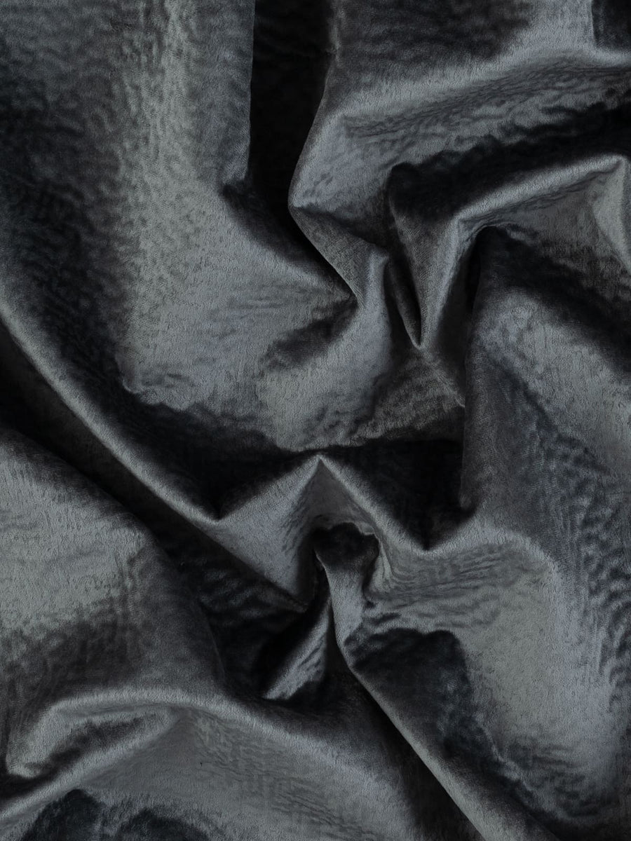 Steel Geometric - Embossed Furnishing Velour – Fabworks Online