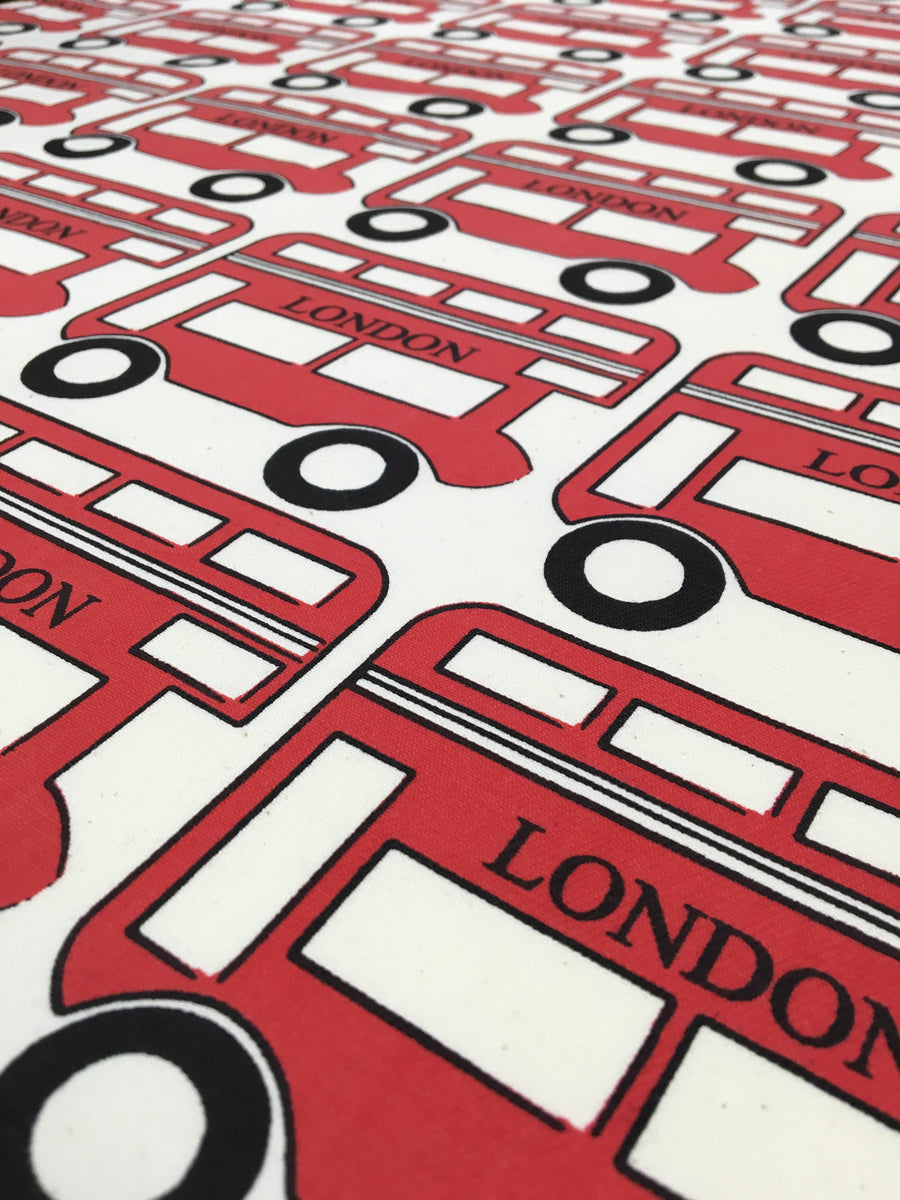 100% Cotton Curtain Fabric - London Buses – Fabworks Online