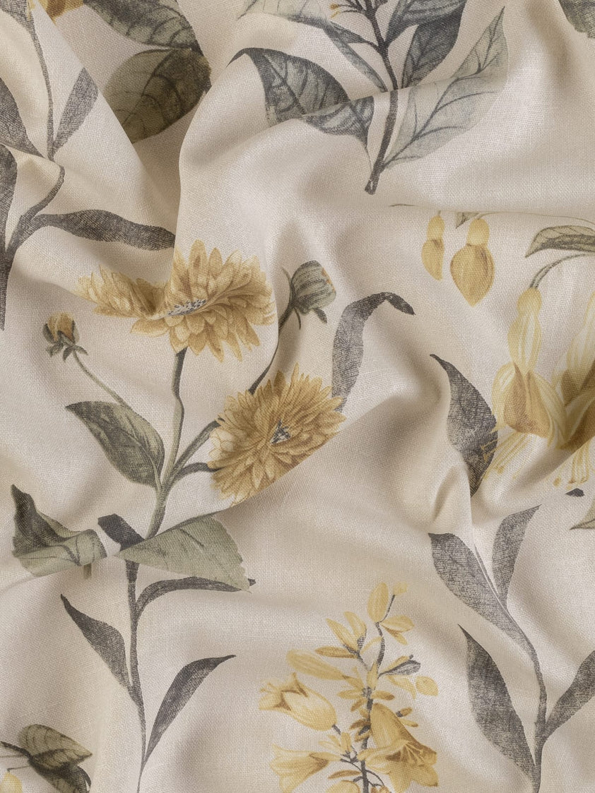 Bloomingdale Chartreuse - Linen-Look Curtaining – Fabworks Online